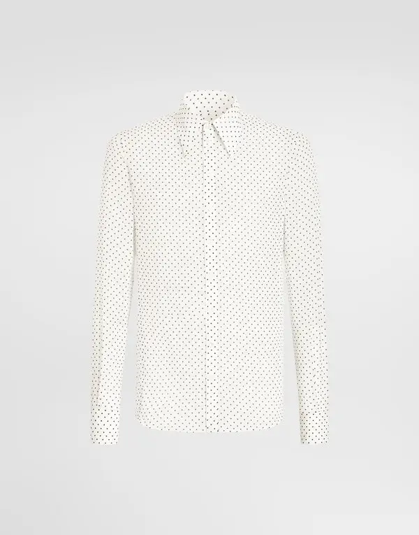 Dolce & Gabbana Sicilia Polka Dot Silk Shirt Shirts