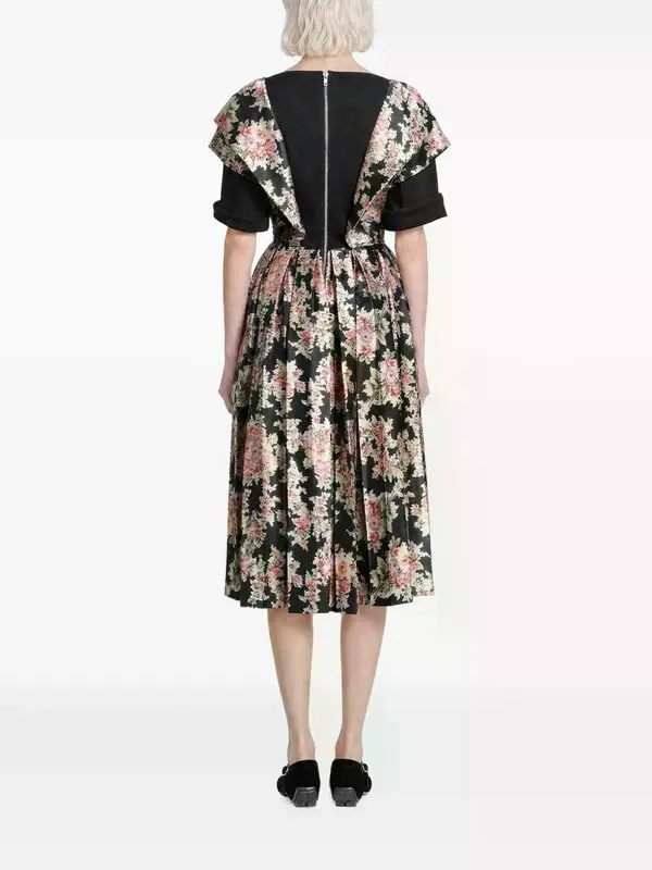 Simone Rocha Floral-print Pleated Dress