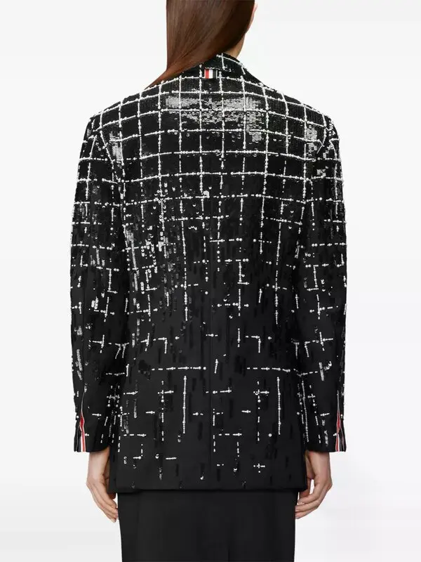 Thom Browne Windowpane Sequin-embellished Blazer