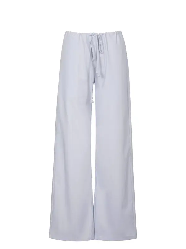 MISS CIRCLE NEW YORK Laureen Lavender Linen Straight Pants - Purple