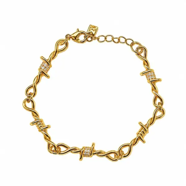 THE M JEWELERS The Iced Out Barbwire Bracelet - Gold