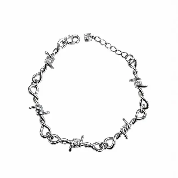 THE M JEWELERS The Iced Out Barbwire Bracelet - Silver