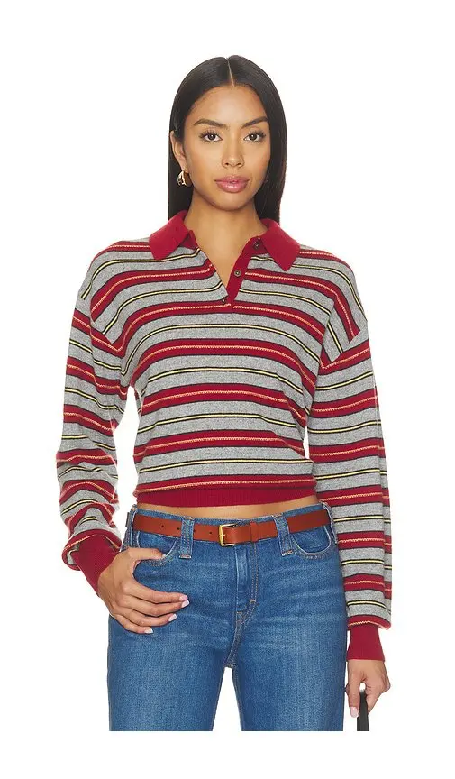 Guest In Residence Collegiate Stripe Polo Sweater In . Also