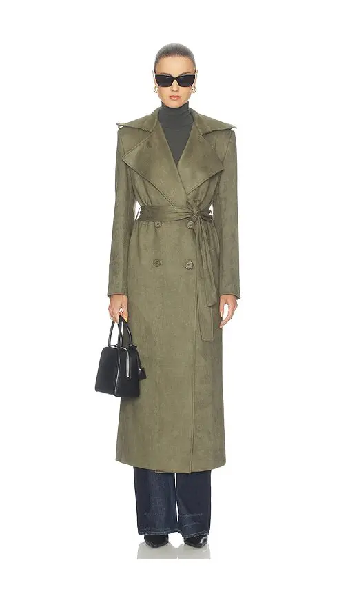Bardot Kira Faux Suede Trench Coat