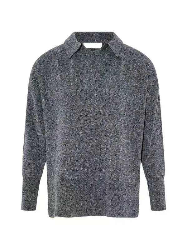 YVES SALOMON Belted Knit Sweater - Grey