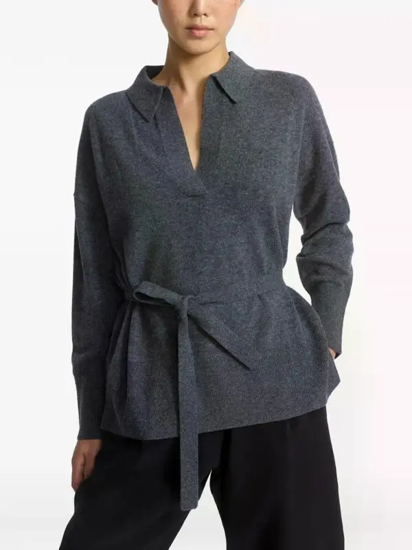 YVES SALOMON Belted Knit Sweater