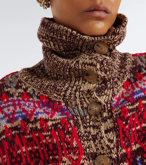 Dries Van Noten Oversized Wool And Cashmere Jacquard Cardigan