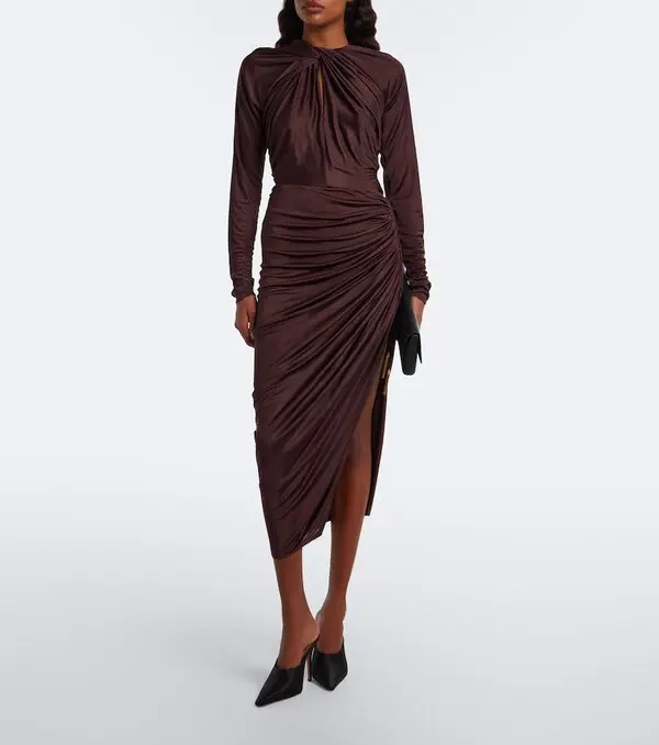 Balmain Draped Satin Bodysuit