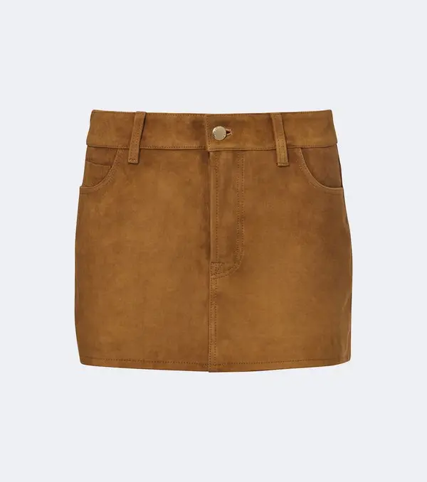 7 For All Mankind Cherry Suede Miniskirt