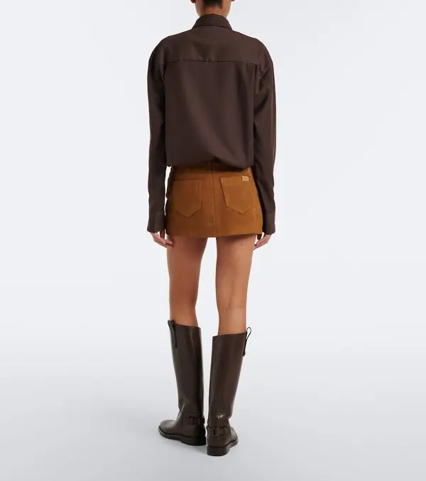 7 For All Mankind Cherry Suede Miniskirt