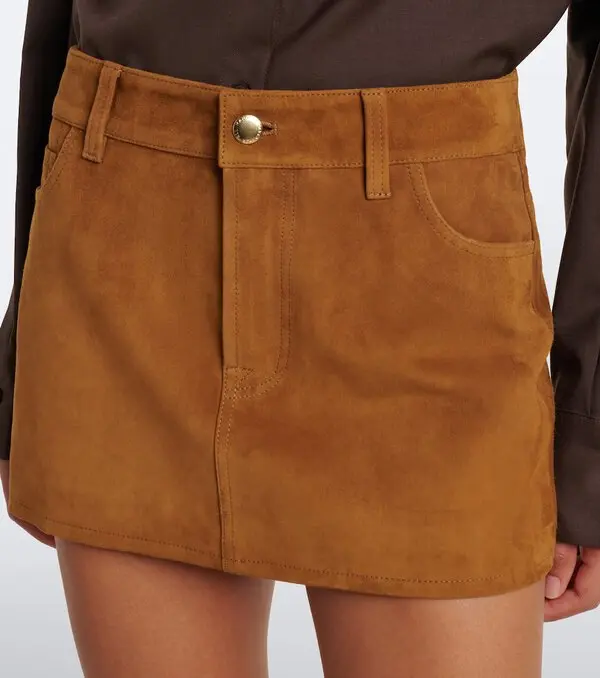 7 For All Mankind Cherry Suede Miniskirt
