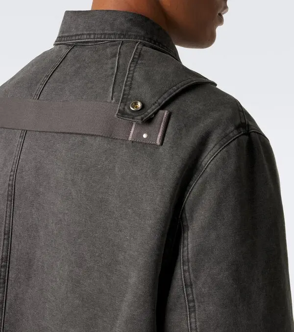 Rick Owens Collared Mac Coated Cotton Canvas Jacket