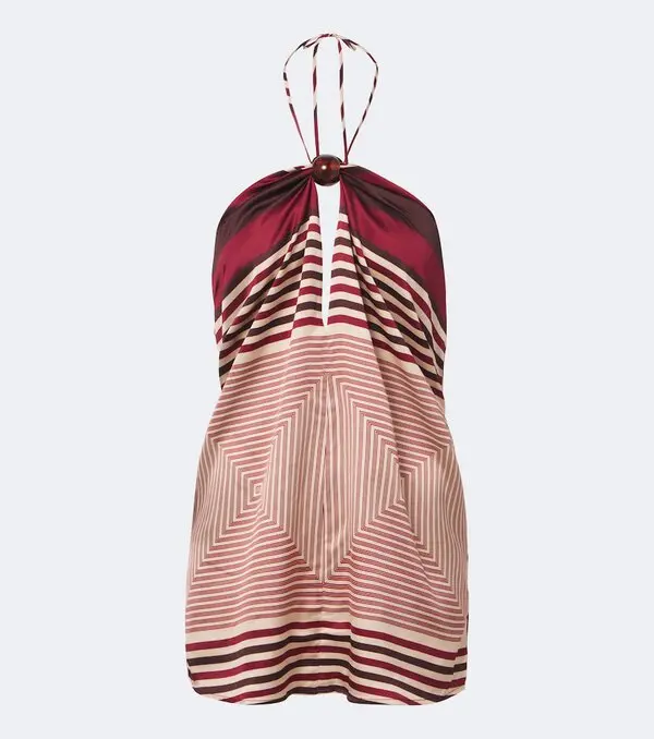 Faithfull The Brand Printed Halterneck Satin Top