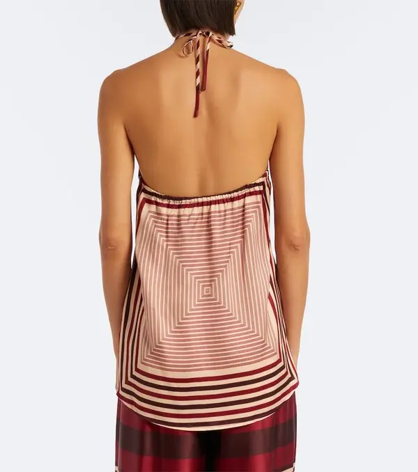 Faithfull The Brand Printed Halterneck Satin Top