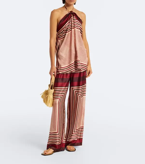 Faithfull The Brand Printed Halterneck Satin Top
