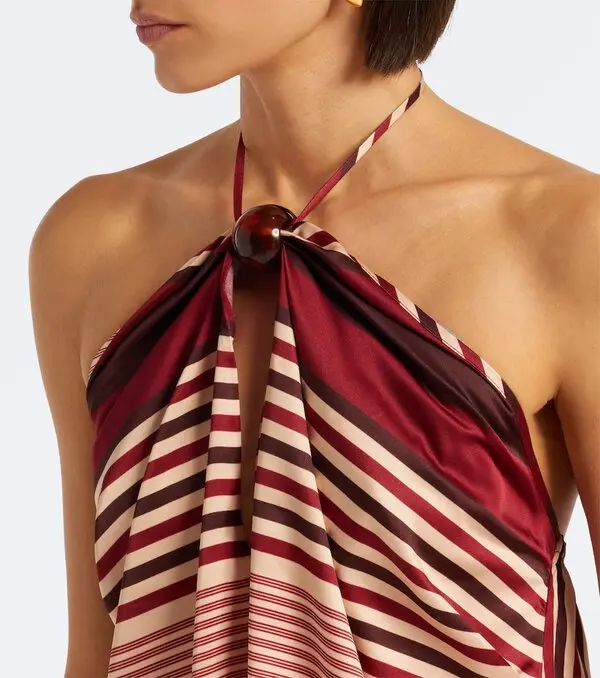 Faithfull The Brand Printed Halterneck Satin Top