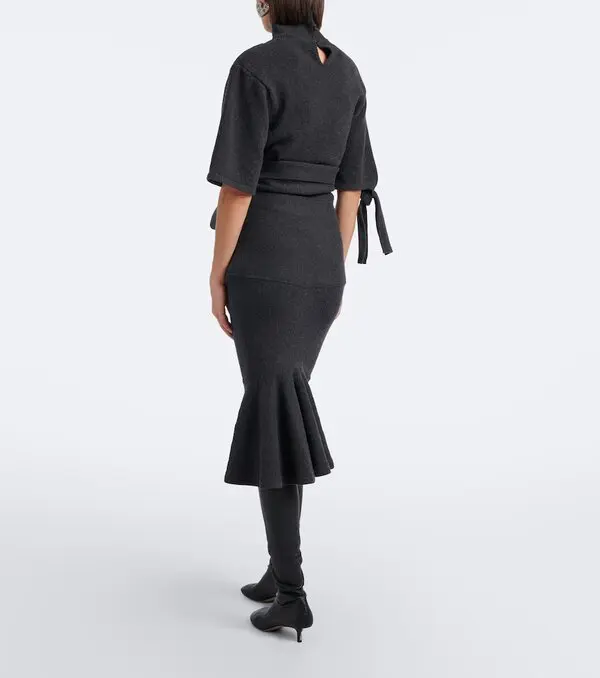 Jacquemus Fiocco Wool And Cashmere Midi Skirt