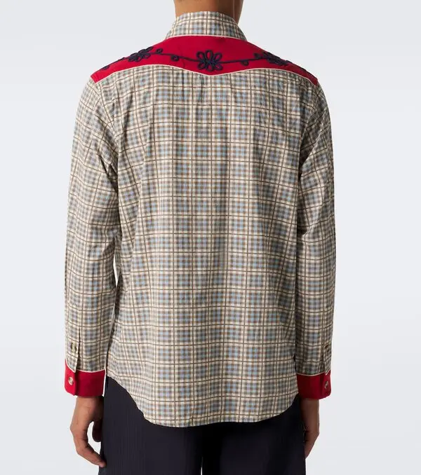BODE River City Checked Cotton Poplin Western Shirt
