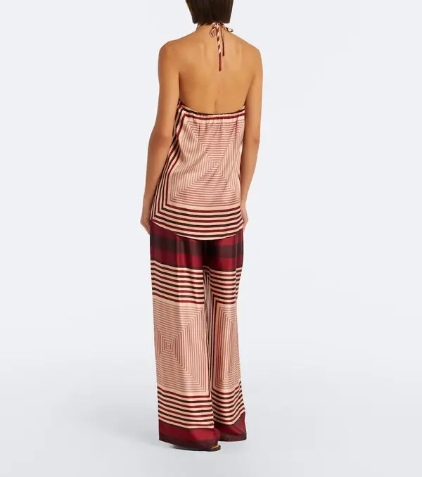 Faithfull The Brand Jensen Printed Satin Palazzo Pants