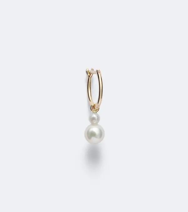 Sophie Bille Brahe 14kt Single Hoop Earring With Freshwater Pearls - Gold