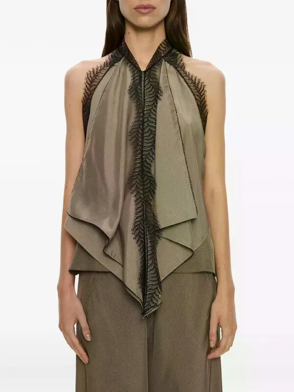 Christopher Esber Vera Lace-trimmed Handkerchief Top