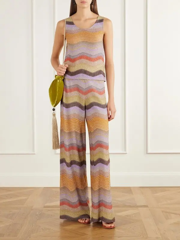 Missoni Striped Metallic Crochet-knit Tank Top - Multi