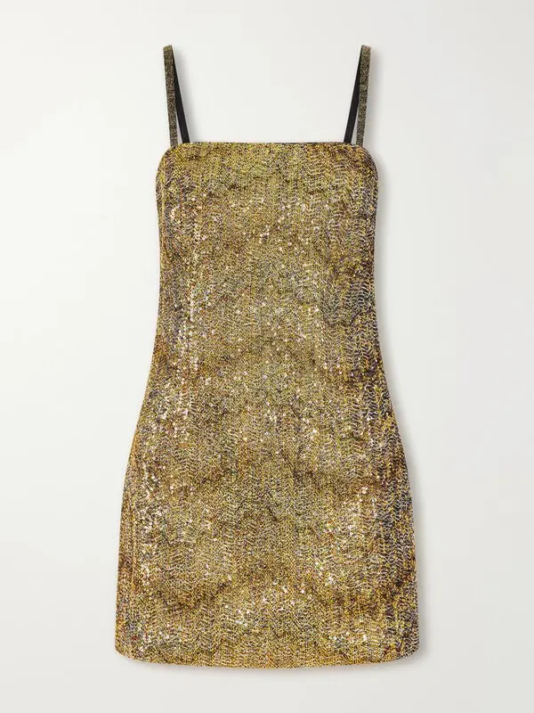 Missoni Striped Metallic Crochet-knit Mini Dress - Multi