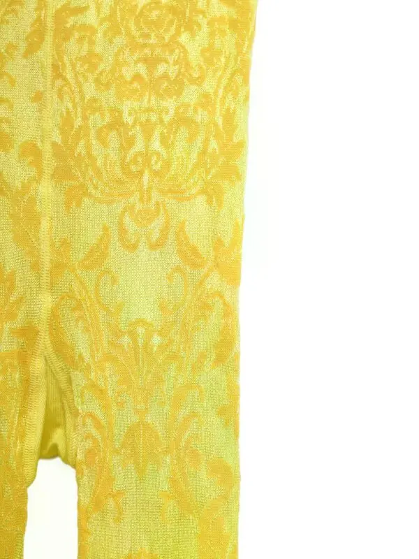 JULIE KEGELS Damask-pattern Tights - Yellow
