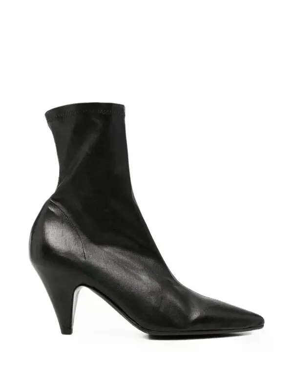 DEL CARLO Pointed-toe Cone-heel Ankle Boots - Black