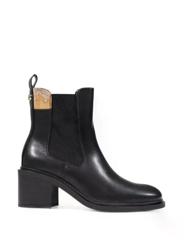 ALVIERO MARTINI 1° CLASSE Geo Map-panel Ankle Boots - Black
