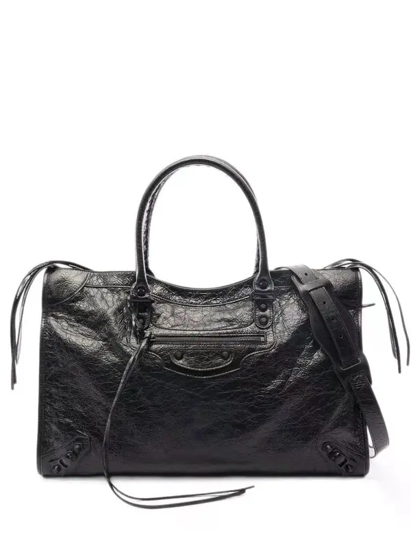 Balenciaga 2020s Le City Leather Tote Bag - Black