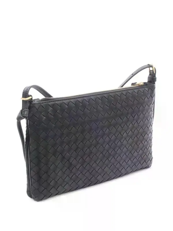 Bottega Veneta 2020s Medium Intrecciato Piccolo Shoulder Bag - Black