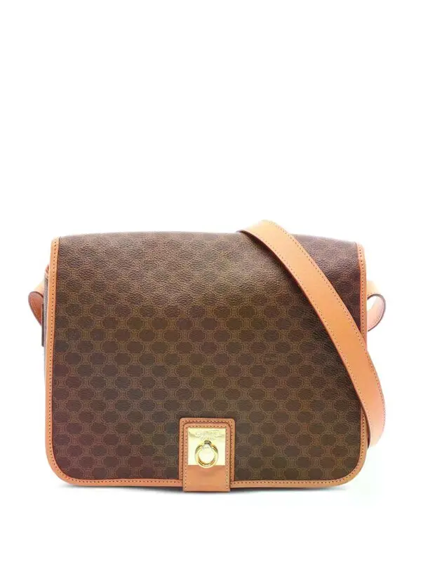 Celine 2000s Macadam Shoulder Bag - Brown