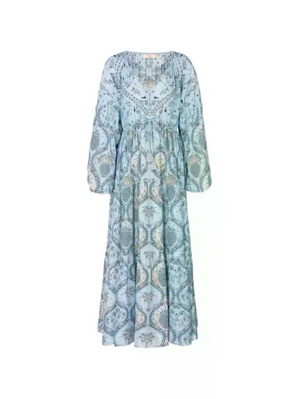 IVI Paisley-print Tiered Maxi Dress