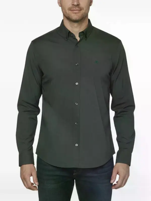 Burberry Logo-embroidered Long-sleeve Shirt