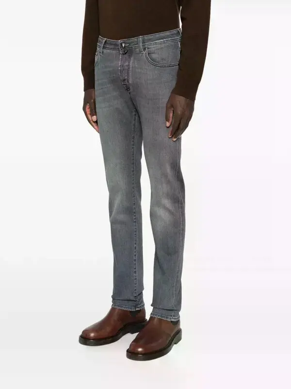 JACOB COHЁN Faded-effect Logo-patch Jeans