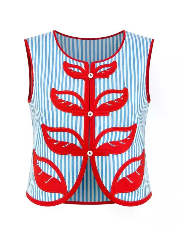 Farm Rio Striped Sleeveless Top - Blue