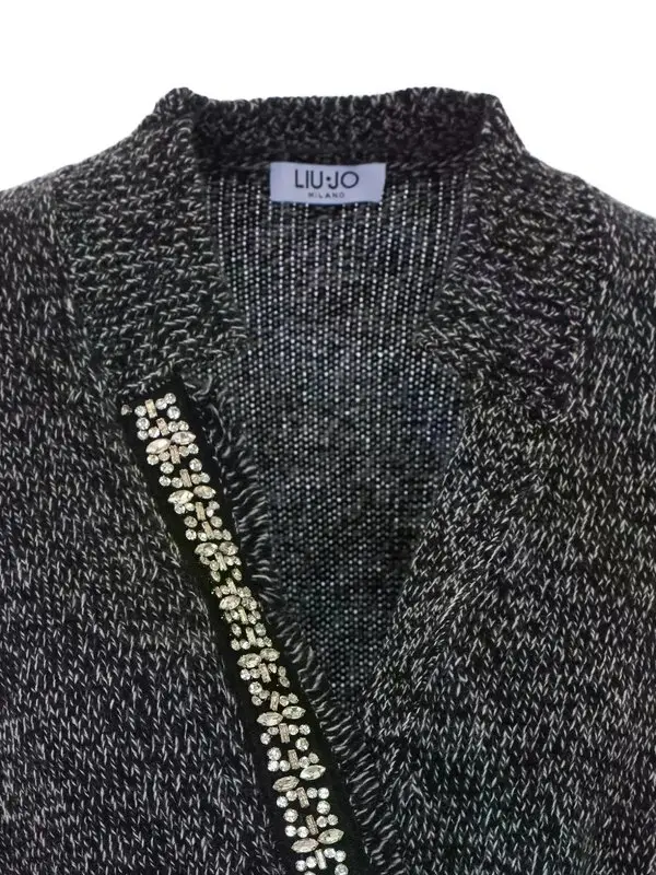 Liu Jo Crystal-embellished Belted Cardigan - Grey