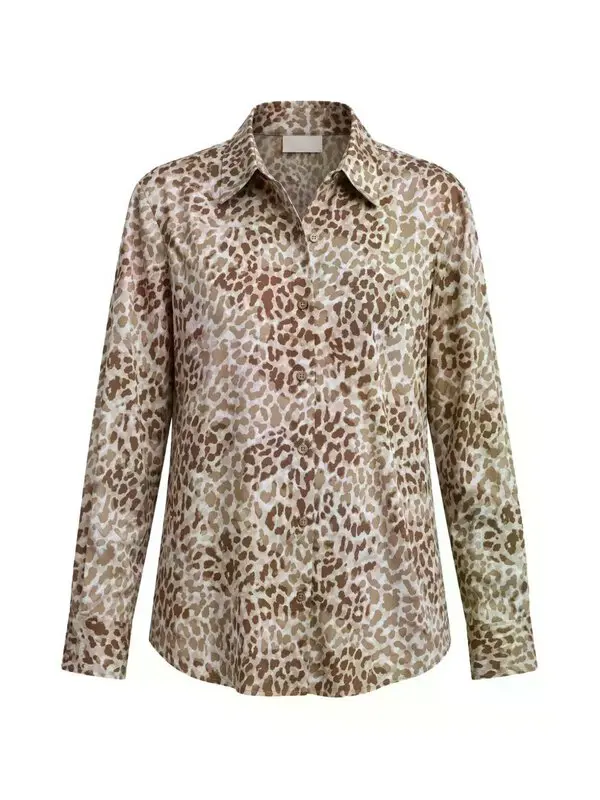 Dkny Leopard-print Long-sleeve Shirt