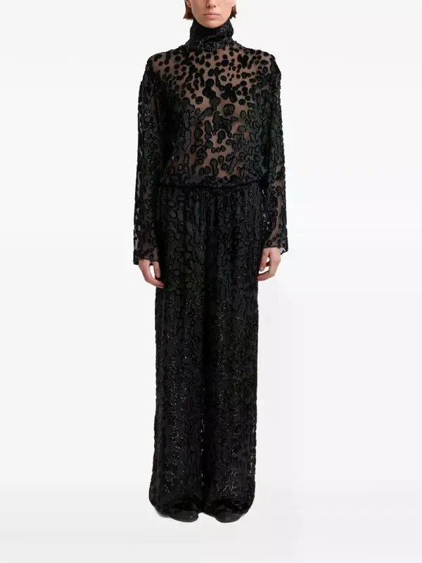 16Arlington Olall Devoré-effect Top - Black