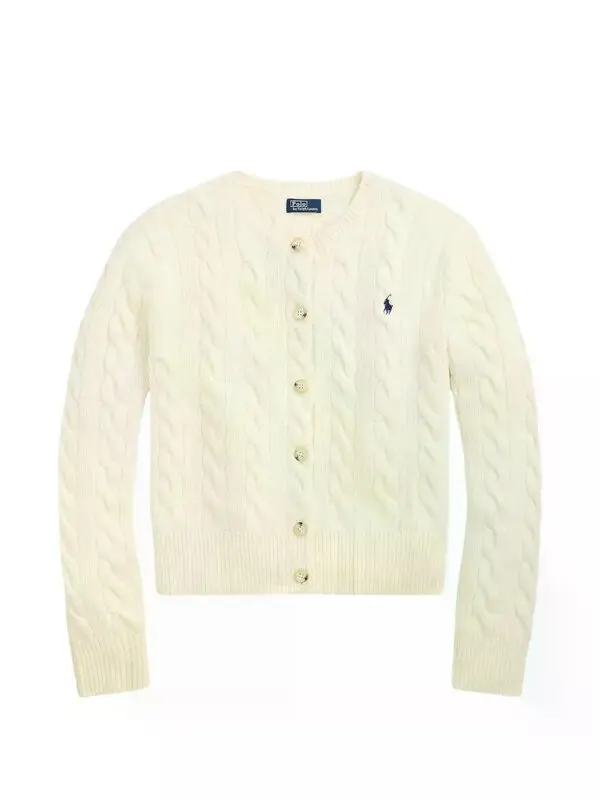 Polo Ralph Lauren Cable-knit Wool-cashmere Cardigan - Neutrals