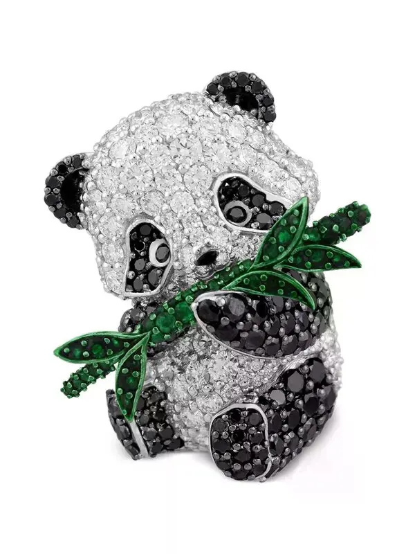 ASHNA MEHTA Diamond Panda Bag Charm - Silver