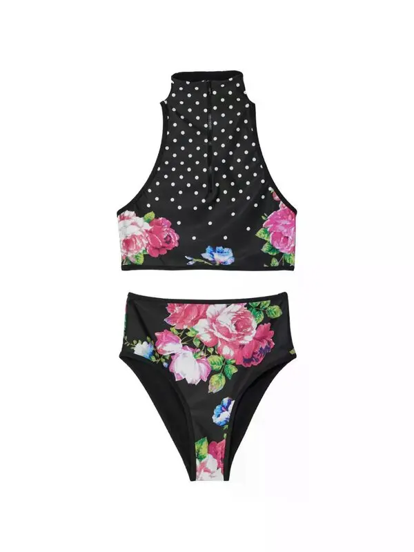 Moschino Floral Polka-dot Bikini - Black