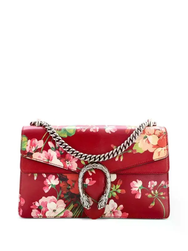Gucci Dionysus Bag Blooms Print Leather Small Shoulder Bag - Red