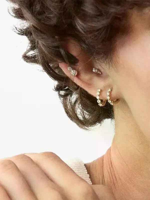 DINNY HALL Shuga Diamond Hoop Earrings - Silver