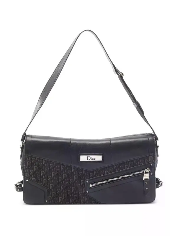 Dior 2000s Trotter Shoulder Bag - Black