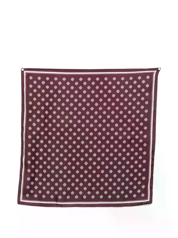 Gant Monogram-print Silk Scarf - Purple