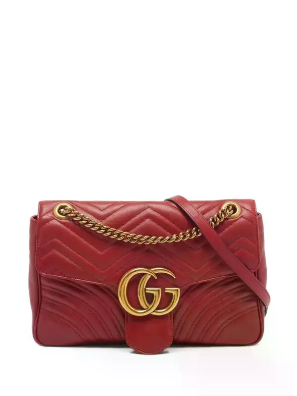 Gucci Gg Marmont Matelassé Shoulder Bag - Red