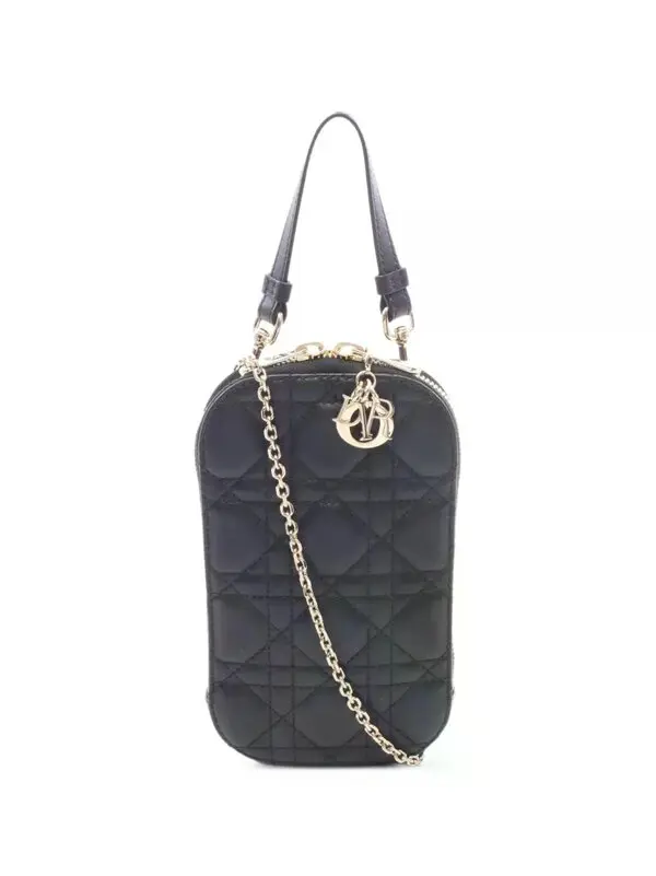 Dior 2010s Mini Lady Cannage Shoulder Bag - Black