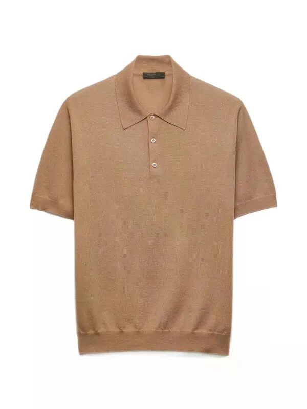 Prada Cashmere And Silk Polo Shirt - Neutrals